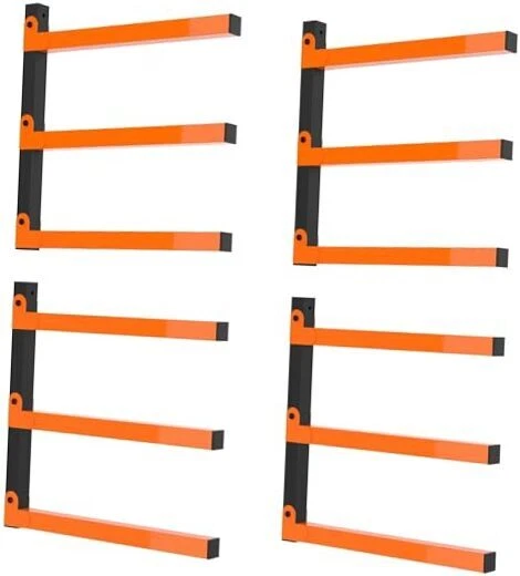 LUMBER STORAGE RACK Wall Mount, 4 Packs 3-Level Heavy Duty Floating ...