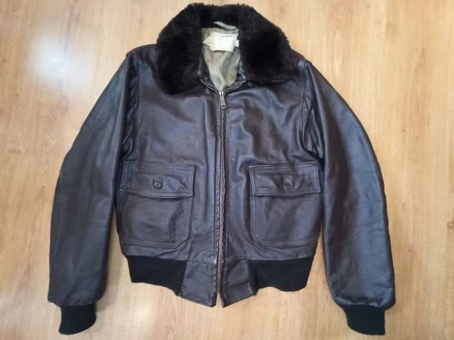 RARE VINTAGE SCHOTT 60/70'S Veritable G-1 Norme Usn Size 42 Zip Talon Laiton EUR 549,00 ...