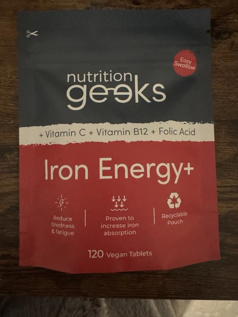 NUTRITION GEEKS IRON Energy And biotin Growth Tablets. Listing Is For ...