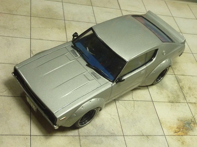 NISSAN SKYLINE 200 GT-R 1972 1/24 kit built & finished for display £8. ...