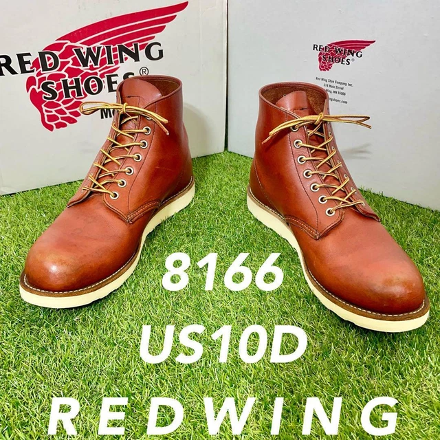 RED WING 8166 6" Round Toe Work Boots Red Brown Leather Men's US10D ...