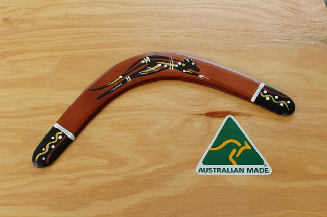 AUSTRALIAN MADE HAND Crafted+Painted 14"-34cm Throwing Boomerang ...
