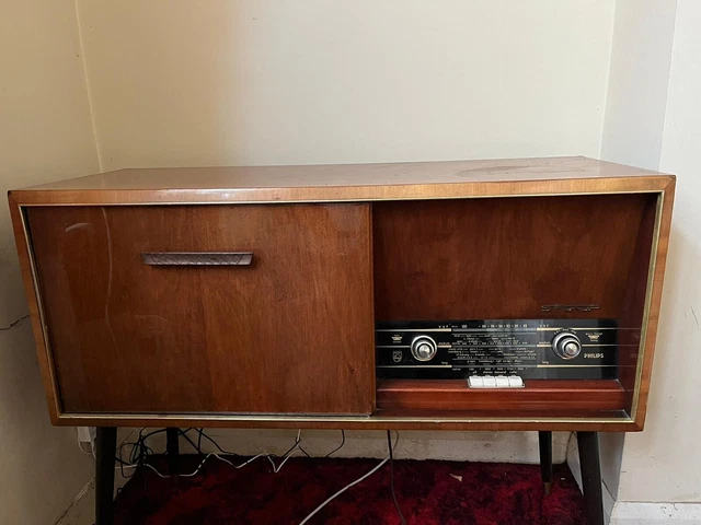 VINTAGE PHILIPS RECORD Player Radiogram Stereogram Mid Century Sixties ...