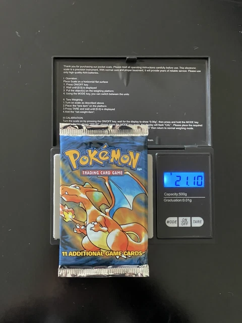 HEAVY 21.10G POKEMON Base Set Booster Pack | Charizard | 1999 WOTC ...