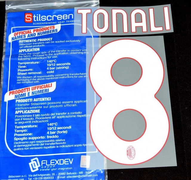 OFFICIAL AC MILAN Tonali 8 Football Name/Number Set Home 2022/23 £13.39 ...
