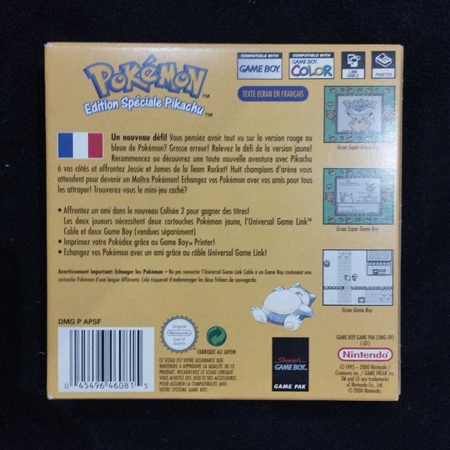 POKÉMON VERSION Jaune - Edition Spéciale Pikachu (Nintendo Game Boy ...