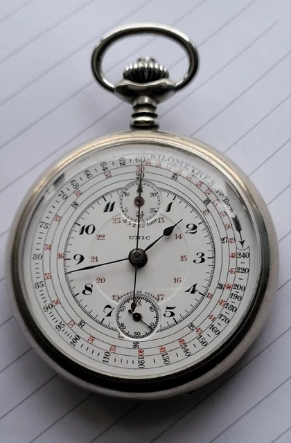 ANTIQUE UNIC CHRONOMETER Chronograph Pocket Watch Swiss-Made £95.00 ...