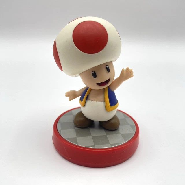 NINTENDO AMIIBO SUPER Mario Bros Toad Red Base Loose NVL-001 Tested ...