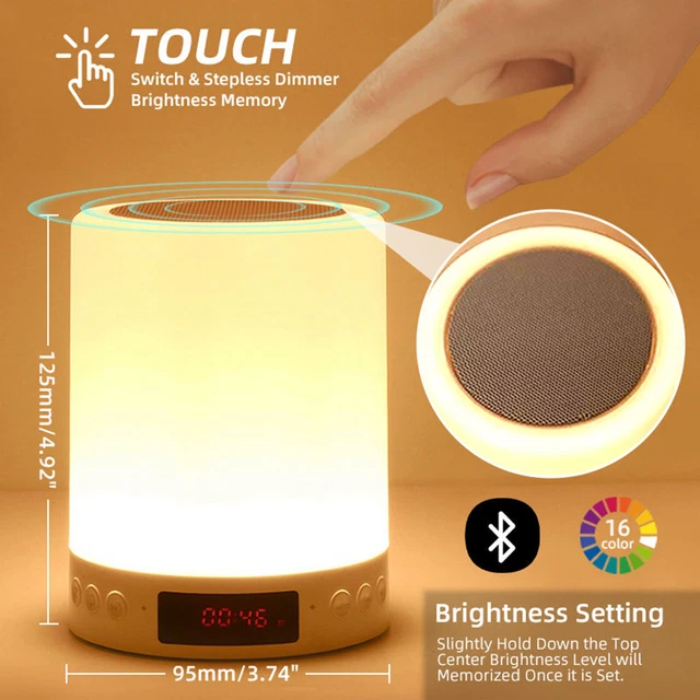 SMART BEDSIDE TABLE Touch Sensor Lamp LED Night Light Dimmable ...