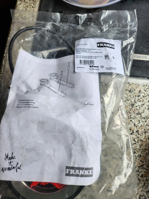 FRANKE 112.0173.076 SEMI-INTEGRATED Pop up Waste With Cable Sink NEW ...