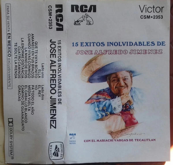 JOSÉ ALFREDO JIMÉNEZ Con Mariachi Vargas de Tecalitlán 15 Exitos Inolvidables EUR 8,00 - PicClick FR