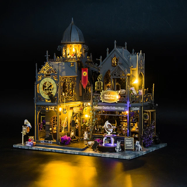 DIY DOLLS HOUSE Magic Castle 1:24 Miniature Wooden Dollhouse Kit with ...