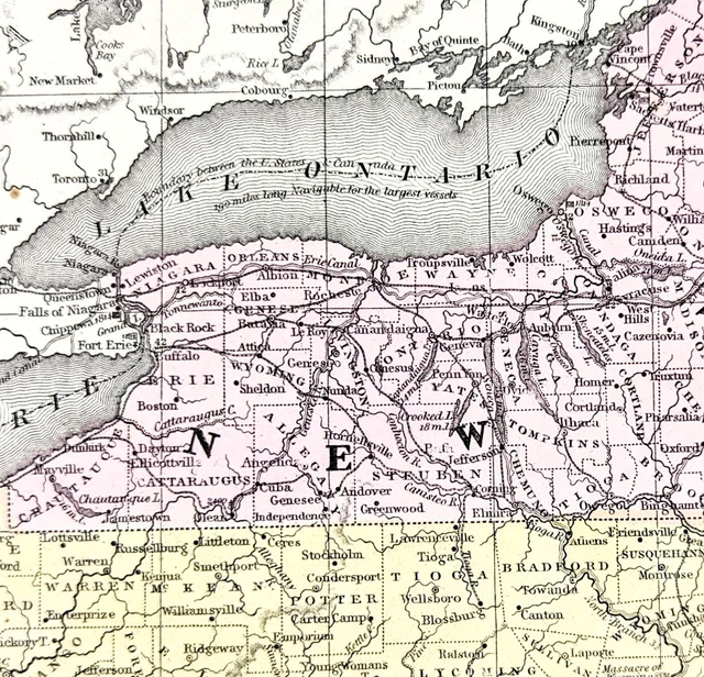 1852 EASTERN STATES Map Original North Carolina Virginia Pennsylvania ...