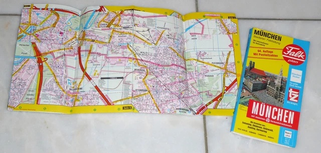 FALK PLAN MÜNCHEN,STADTPLAN München-64.Auflage mit Postleitzahlen ...