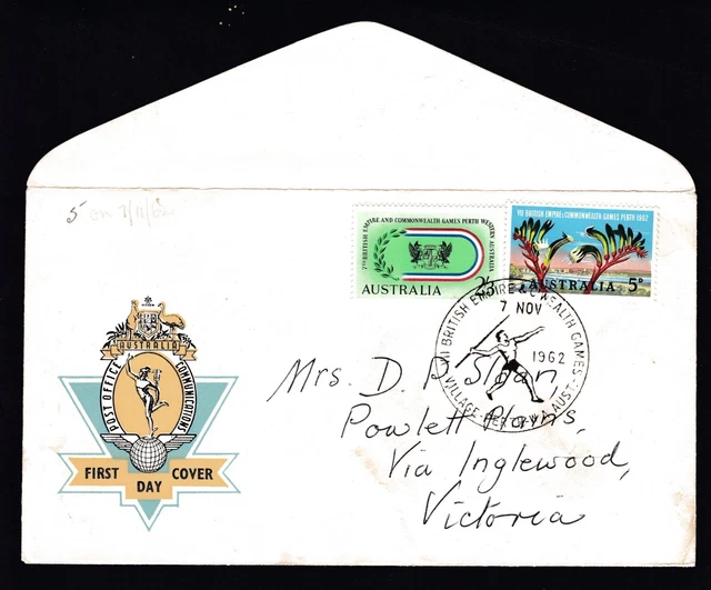 1962 Commonwealth Games Full Set Pre Decimal Stamp Hermes First Day Cover Q4 Eur 578 Picclick Fr 