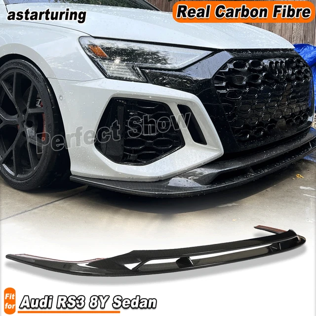 FOR AUDI RS3 8Y Sedan 2021-2023 Dry Carbon Fiber Front Bumper Lip Chin ...
