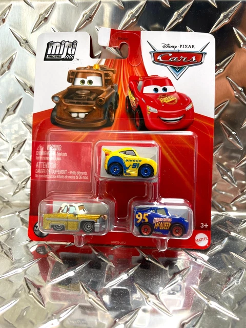 DISNEY PIXAR CARS Mini Racers 3 Pack TEX Fabulous Lightning McQueen ...