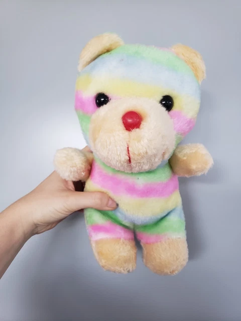 PMS - RAINBOW Bear - Soft Plush Stuffed Teddy Toy Doll 90s VTG 10" Baby ...