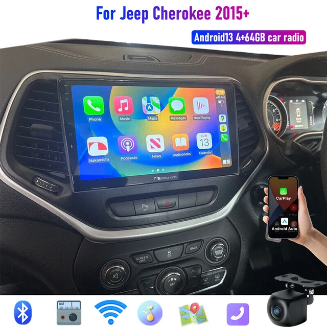 10& WIRELESS CARPLAY Android Auto head unit For Jeep Cherokee 2015+ Car ...