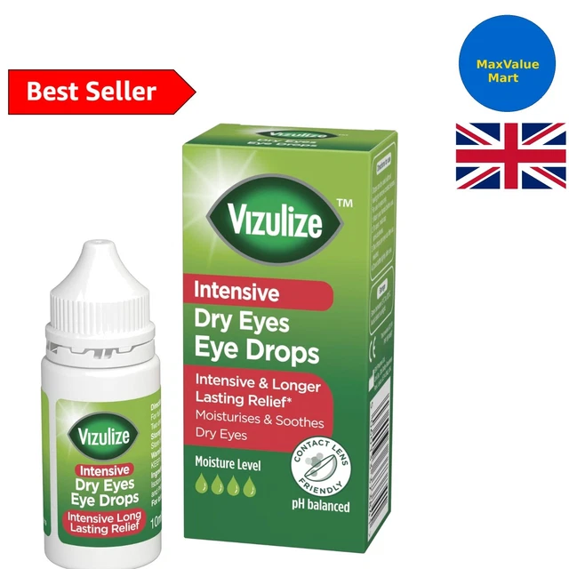 MOISTURISING DRY EYE Drops 10ml - Long-Lasting, Isotonic Solution for ...