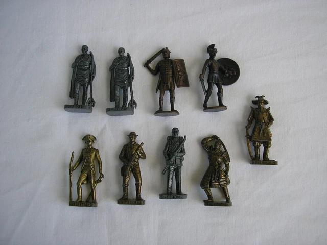 FIGURINES KINDER MÉTAL Romains Samouraï USA socles rectangulaires et ...