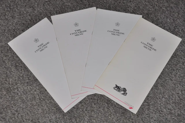 BRITISH AIRWAYS CONCORDE Menu & Bar List Bundle - Rare £15.00 - PicClick UK