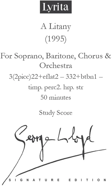 GEORGE LLOYD LLOYD: A Litany for soprano, baritone, chorus & or (CD ...