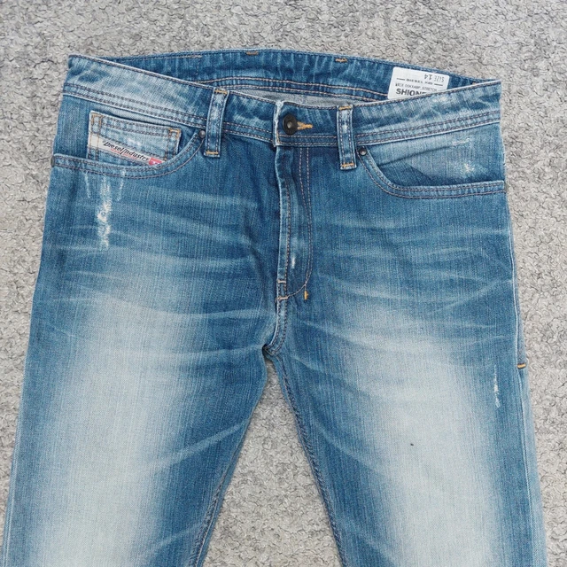 DIESEL SHIONER JEANS Slim Skinny Light Blue Denim Tappered Stretch Size ...