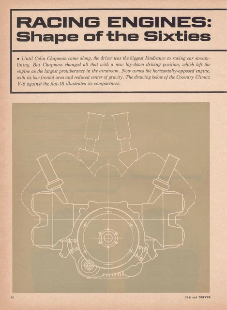 1966 RACING ENGINES: Shape Of The Sixties ~ Original 8-Page Article $11 ...