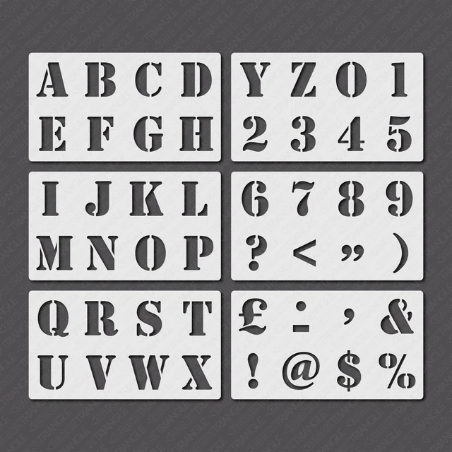 LETTER STENCIL SET Alphabet Number Plastic Mylar Vintage Military ...