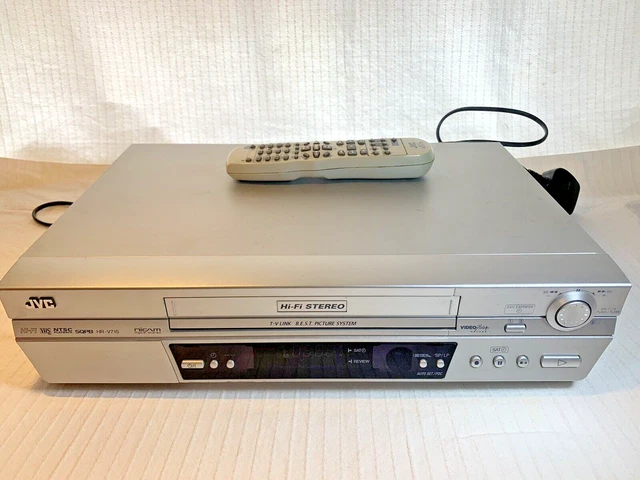 JVC HR-V715 VHS Video Cassette Recorder C/W remote and manual plays S ...