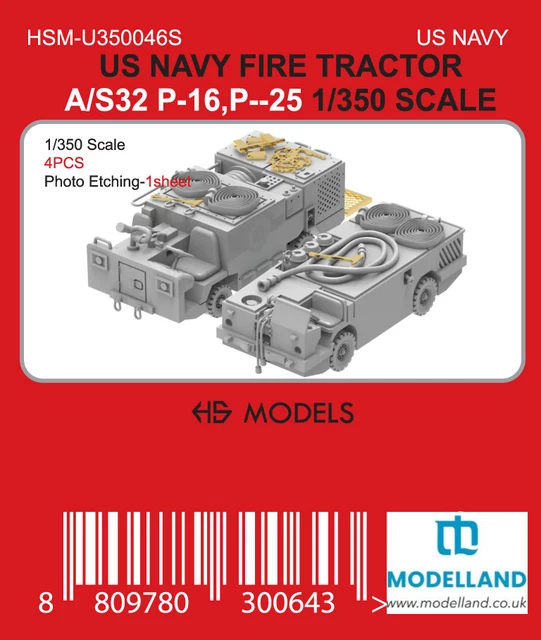 HS MODEL U350046S US Navy Fire Tractor AS32P-16 / P-25 1/350 4 PCS ...