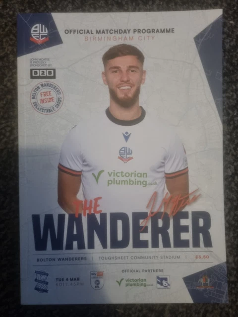 BOLTON WANDERERS FOOTBALL Programmes 24/25 Bolton Vs Birmingham City £1 ...