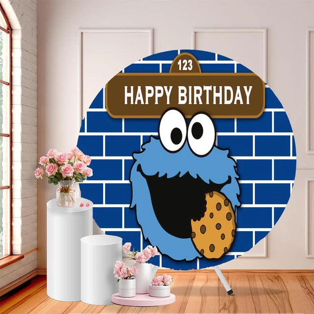 CUSTOMIZE BLUE PHOTO Backdrop Cover Round Backdrop Birthday Party ...