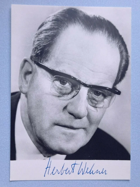 AUTOGRAMMKARTE POSTKARTE AK Herbert Wehner - SPD-Legende- Faksimile ...