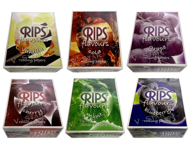 RIPS FLAVOURED ROLLS Cigarette Rolling Papers 4 Meter Long 24 Packs ...