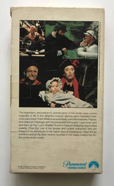 Popeye Vhs 1981 Paramount Gatefold 1st Release 1980 Robin Williams