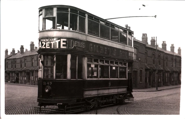 ORIGINAL REAL PHOTOGRAPH Tram Birmingham 347 tramcar circa 1940 Miller ...
