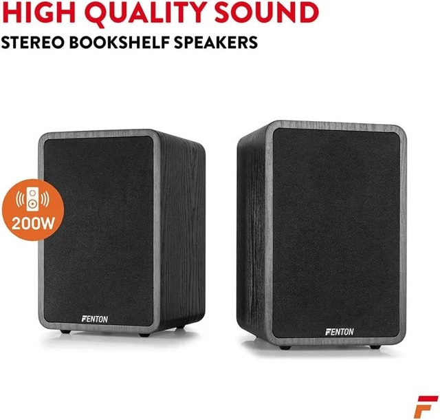 200W WOODEN HIFI Bookshelf Speakers 6.5 Inch Stereo Home Audio Pair £ ...