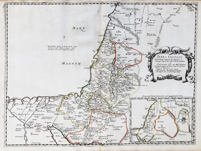 HOLY TERRA ISRAELE Jerusalem Palestine Palestina Mappa De La Rue Sanson ...