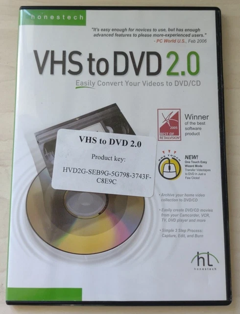SOFTWARE HONESTECH DA VHS a DVD 2.0 per Windows 2000/XP EUR 3,49 ...