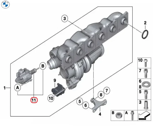 ORIGINALE BMW 11657647115 Regolatore Pressione Carico, Attuatore 1er ...