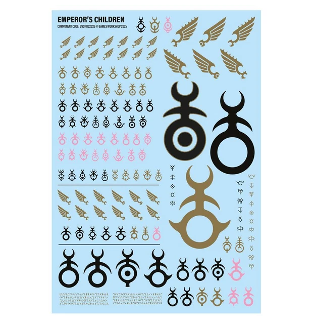 NEW WARHAMMER 40K Emperor's Children Transfer/Decal Sheet Champions of ...