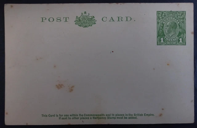 1925-AUSTRALIA 1D GRN PrePrint KGV Postcard-Uni High School Old Coll ...