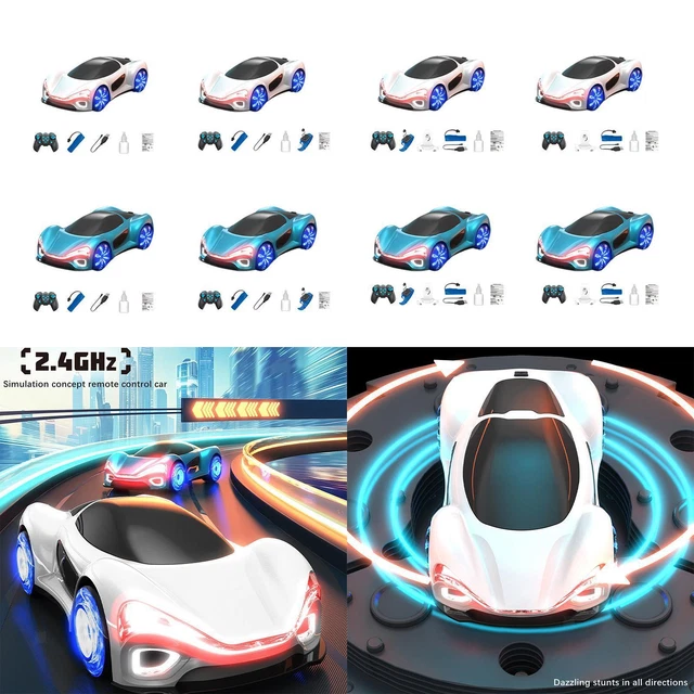 RC STUNT CAR RC Drift Car 360° Rotating Double Spray Effects Multi ...