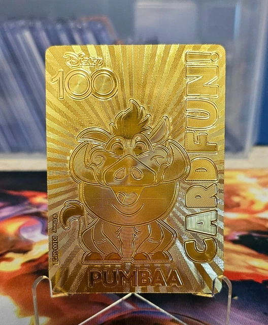 2023 CARD FUN Disney 100 Years Of Wonder Pumbaa Art Golden 29/100 GOLD ...