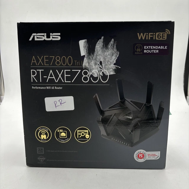 ASUS RT-AXE7800 TRI-BAND WiFi 6E Extendable Router, 6GHz Band 2.5G Port ...
