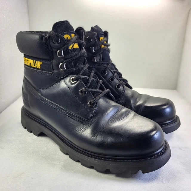 CATERPILLAR WALKING MACHINES Mens Wide Fit Boots Leather Black UK6 ...