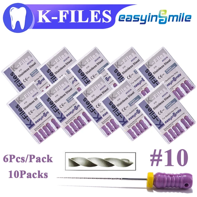 10PACKS ENDODONTIC HAND files Endo Root canal K files Dental Stainless ...