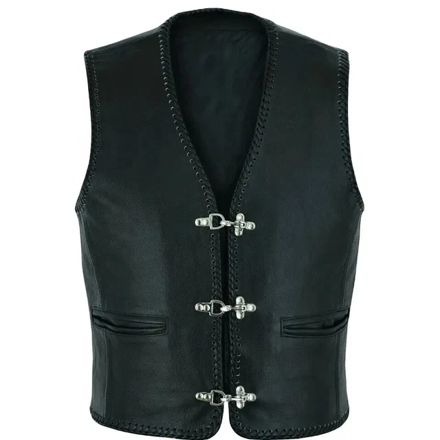 LEDERWESTE LEDER WESTE KUTTE MOTORRAD BIKER VEST CHOPPER ROCKER ...